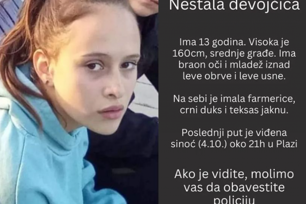 NESTALA DEVOJČICA (13) U KRAGUJEVCU: Svi na nogama, majka APELUJE za pomoć!