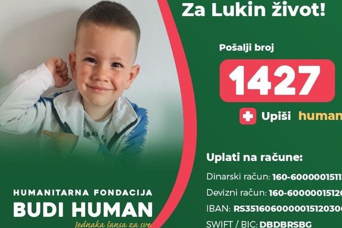 Humanitarna fondacija BUDI HUMAN – Aleksandar Šapić prikuplja novčana sredstva za Luku ...