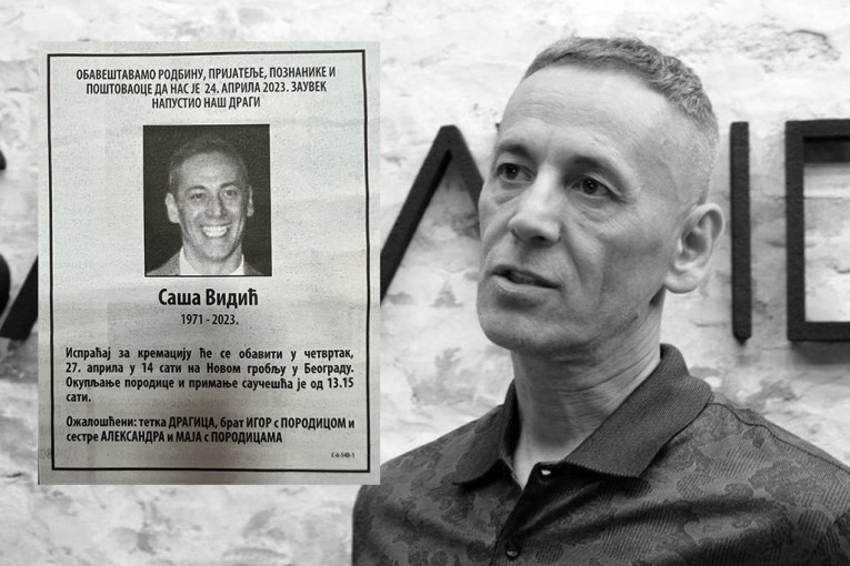 PRVO OGLAŠAVANJE VIDIĆEVE PORODICE NAKON SMRTI: Tuga do neba, reči ...