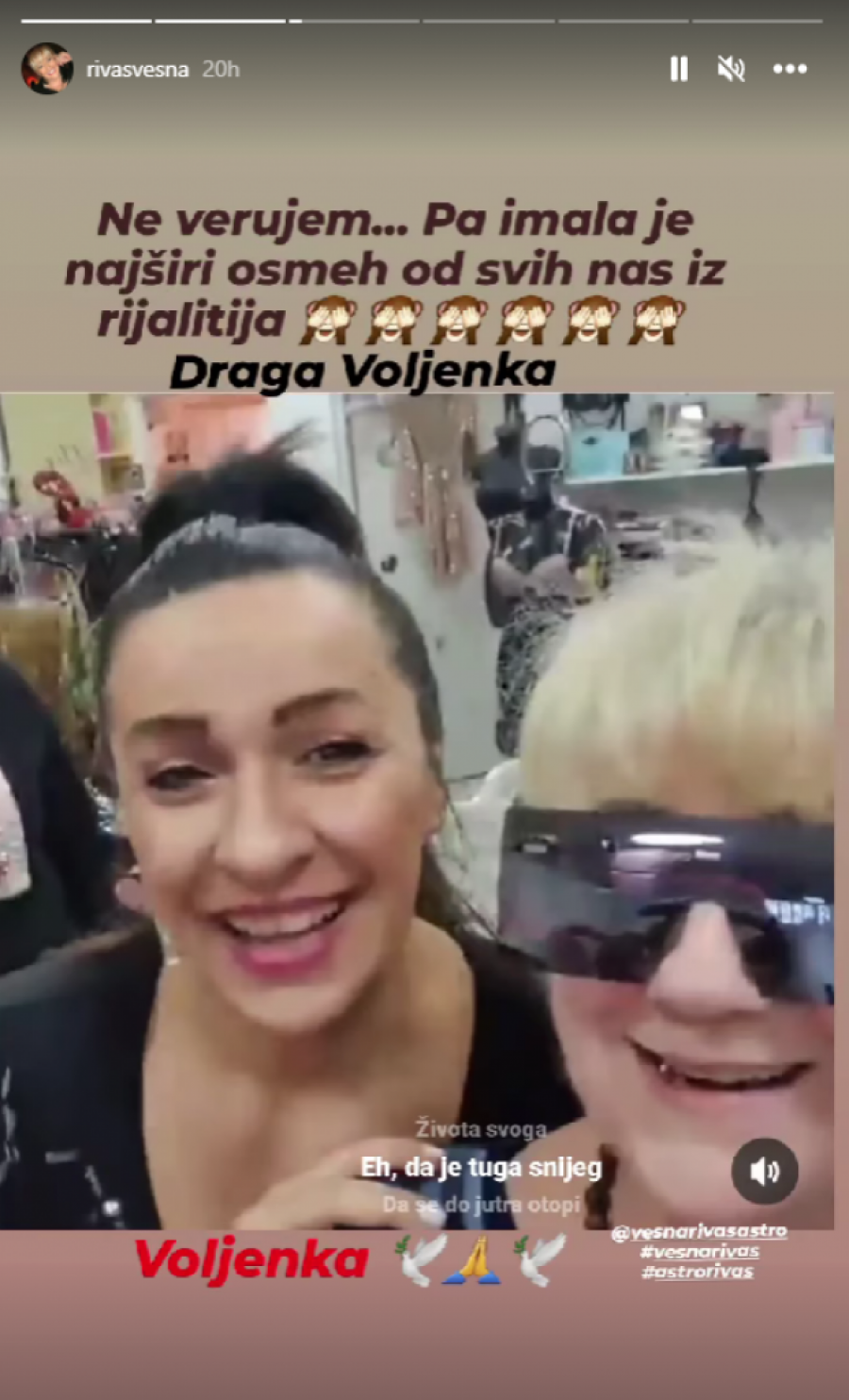 "SAMO JE ČEZNULA ZA LJUBAVLJU" Vesna Rivas otvorila karte pokojnoj Voljenki, njene reče SEKU ...