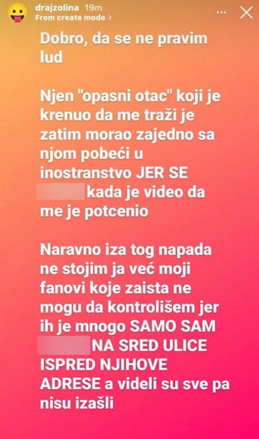 MANIJAK IZ BATAJNICE PREŠAO NA JEZIV NIVO: Preti devojčicama i policiji ...