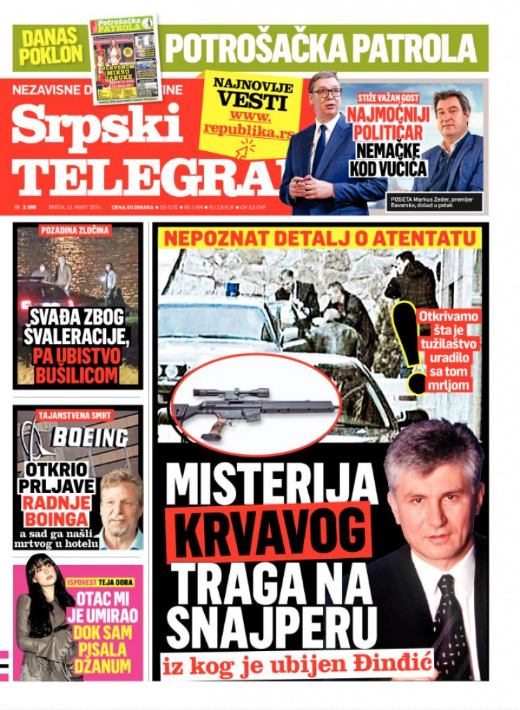 NEPOZNAT DETALJ O ATENTATU! Misterija krvavog traga na snajperu iz koga je ubijen Đinđić ...