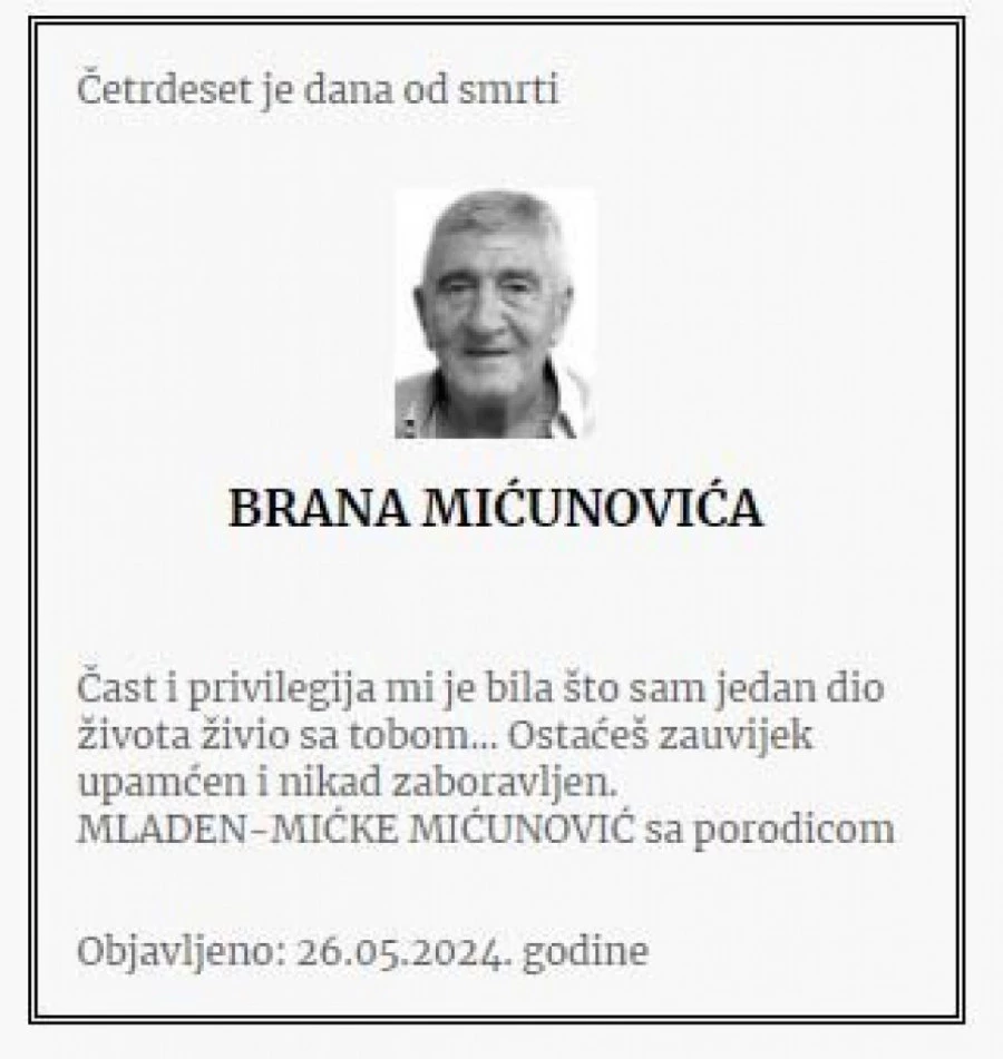 "TI NAS GLEDAJ I ČUVAJ" Porodica dala 40-dnevni pomen Branu, OVE reči ...