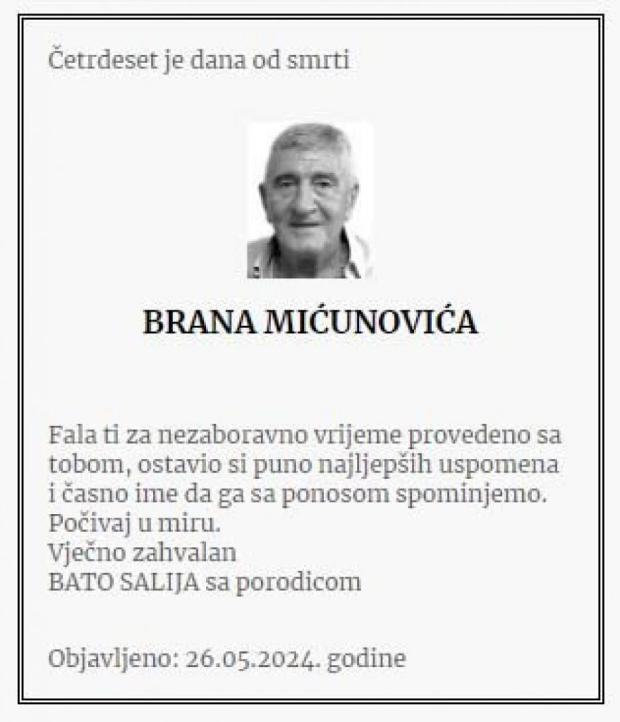 "TI NAS GLEDAJ I ČUVAJ" Porodica dala 40-dnevni pomen Branu, OVE reči ...